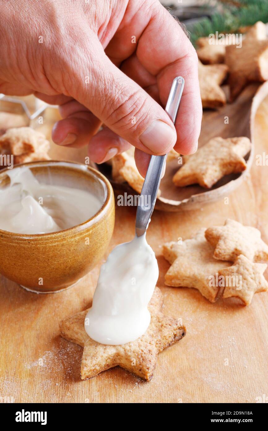 Making star shaped Christmas biscuits AVAILABLE UK USE ONLY - PLEASE ...