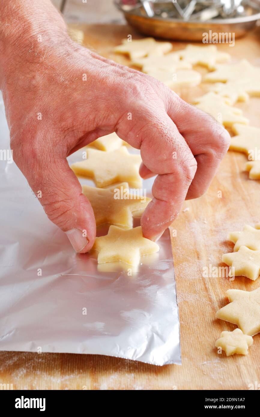 Making star shaped Christmas biscuits AVAILABLE UK USE ONLY - PLEASE ...