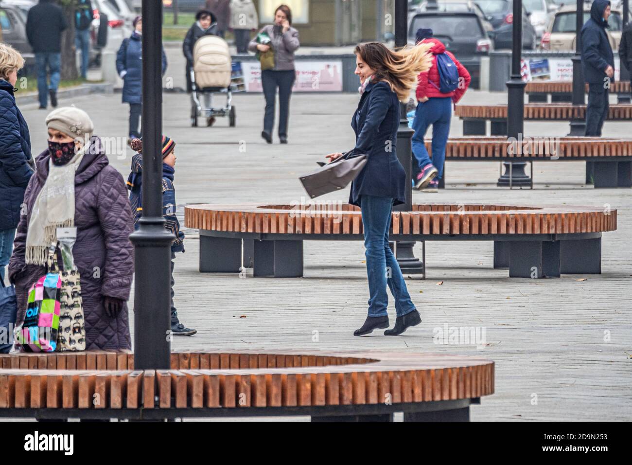 Russia, Moscow. People walk in a street Stock Photo - Alamy