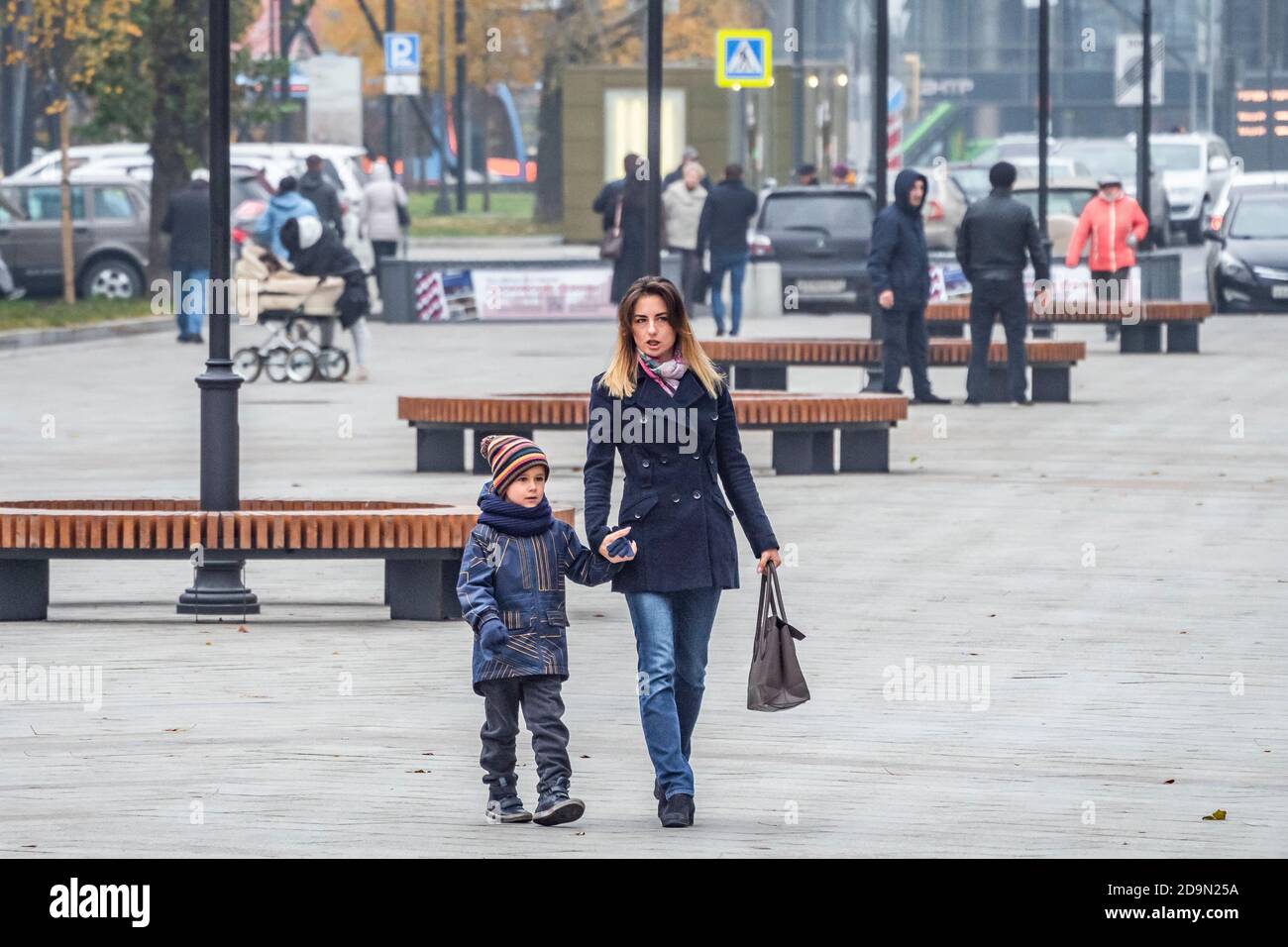 Russia, Moscow. People walk in a street Stock Photo - Alamy