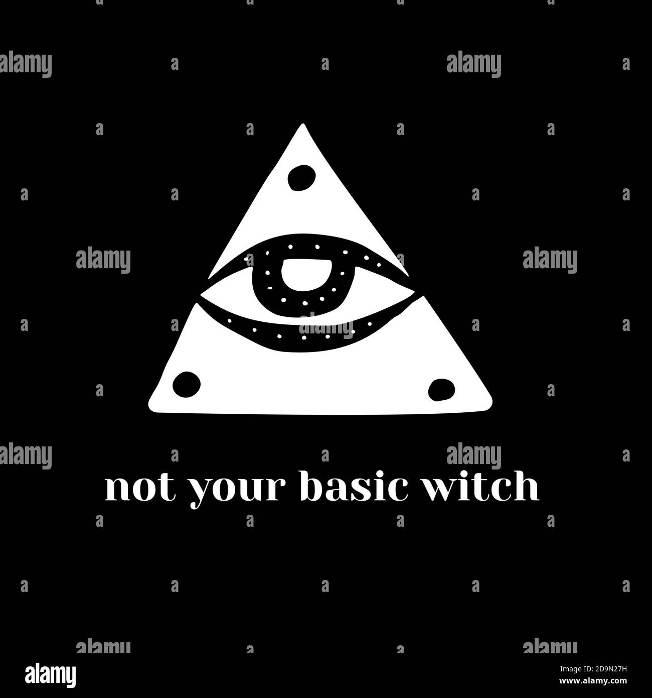 Black silhouette of and text not your basic witch. Witchcraft and magic ...