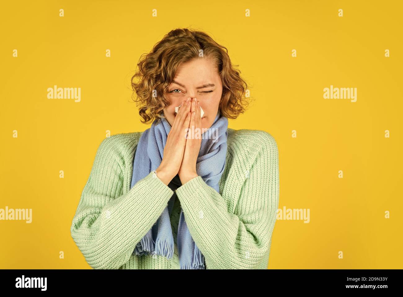 Runny nose. Seasonal allergy. Inflammation nasal sinus. Chronic ...