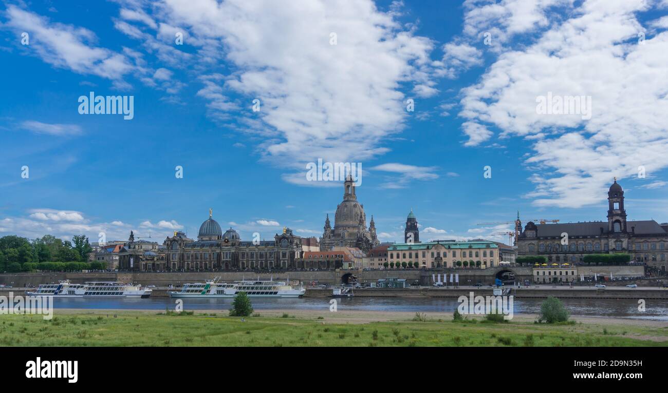 Beautiful view of Dresden with the Bruhl Terrace Stock Photo - Alamy