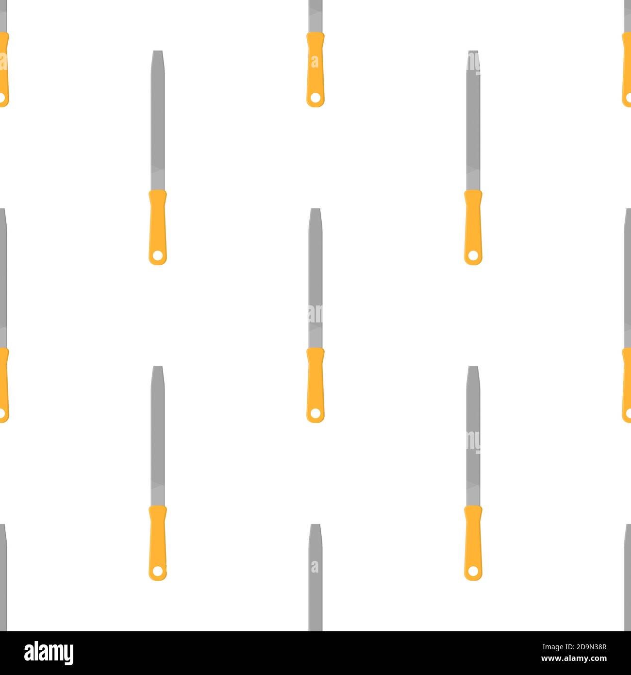 Seamless pattern with cartoon file rasp on white background. Gardening ...