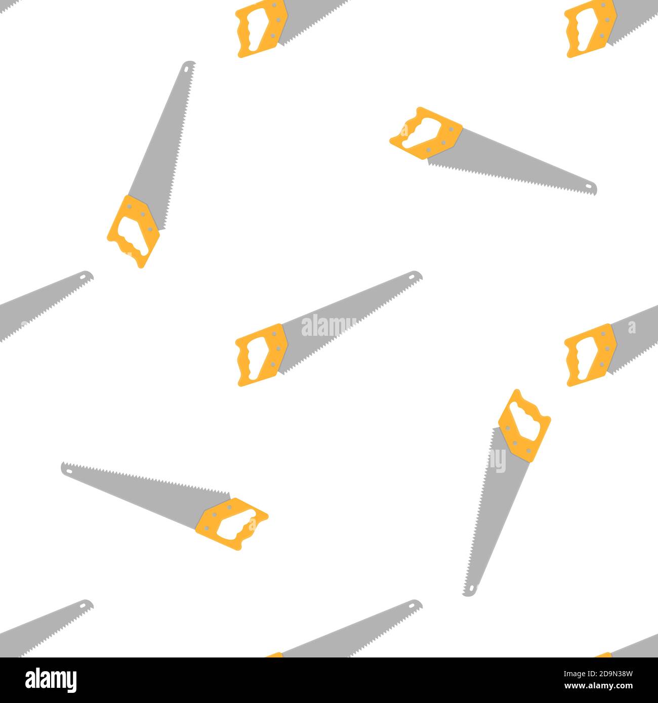 Seamless pattern with cartoon hand saws on white background. Gardening ...