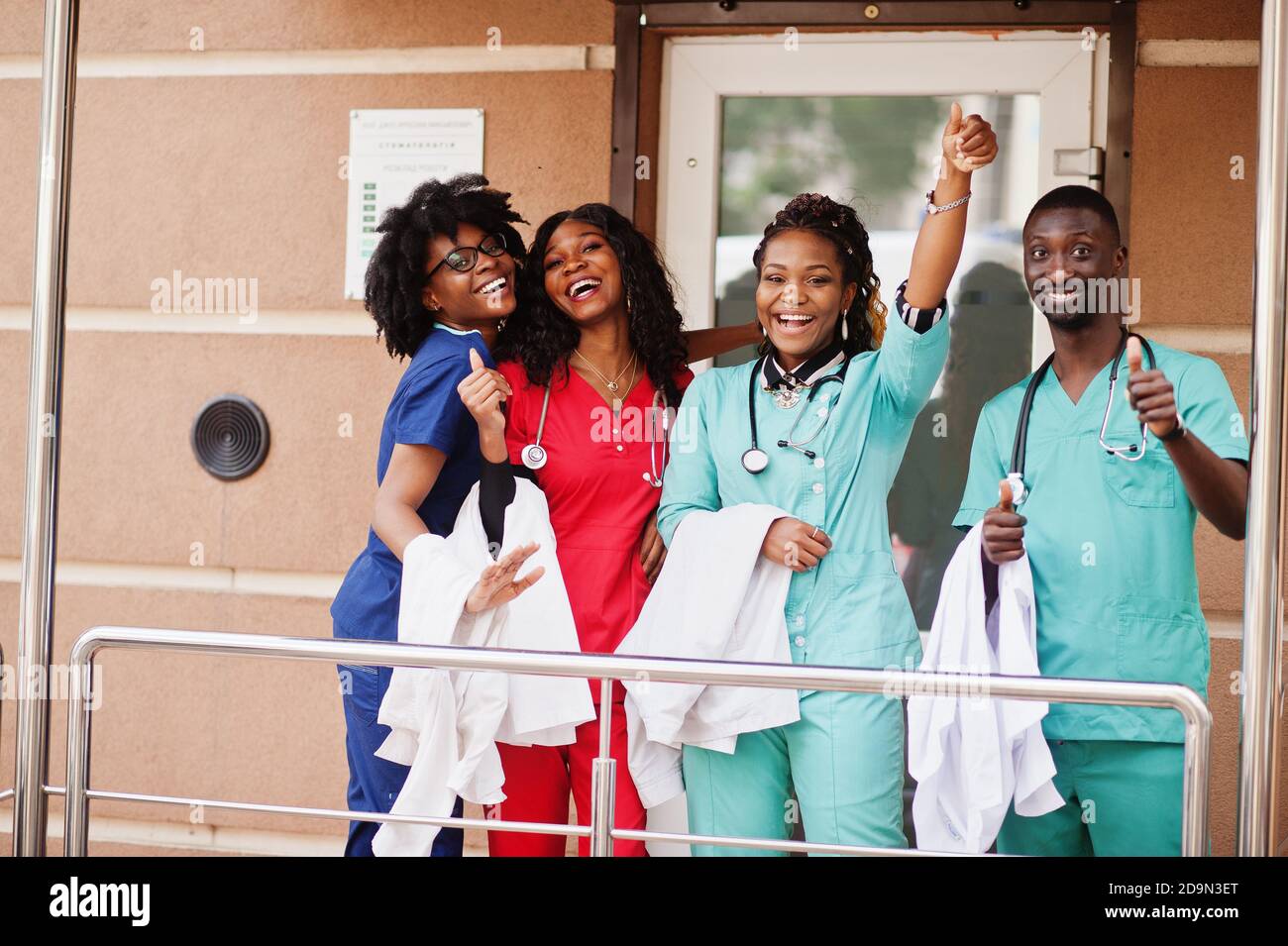Group of african paramedic crew doctors Stock Photo - Alamy