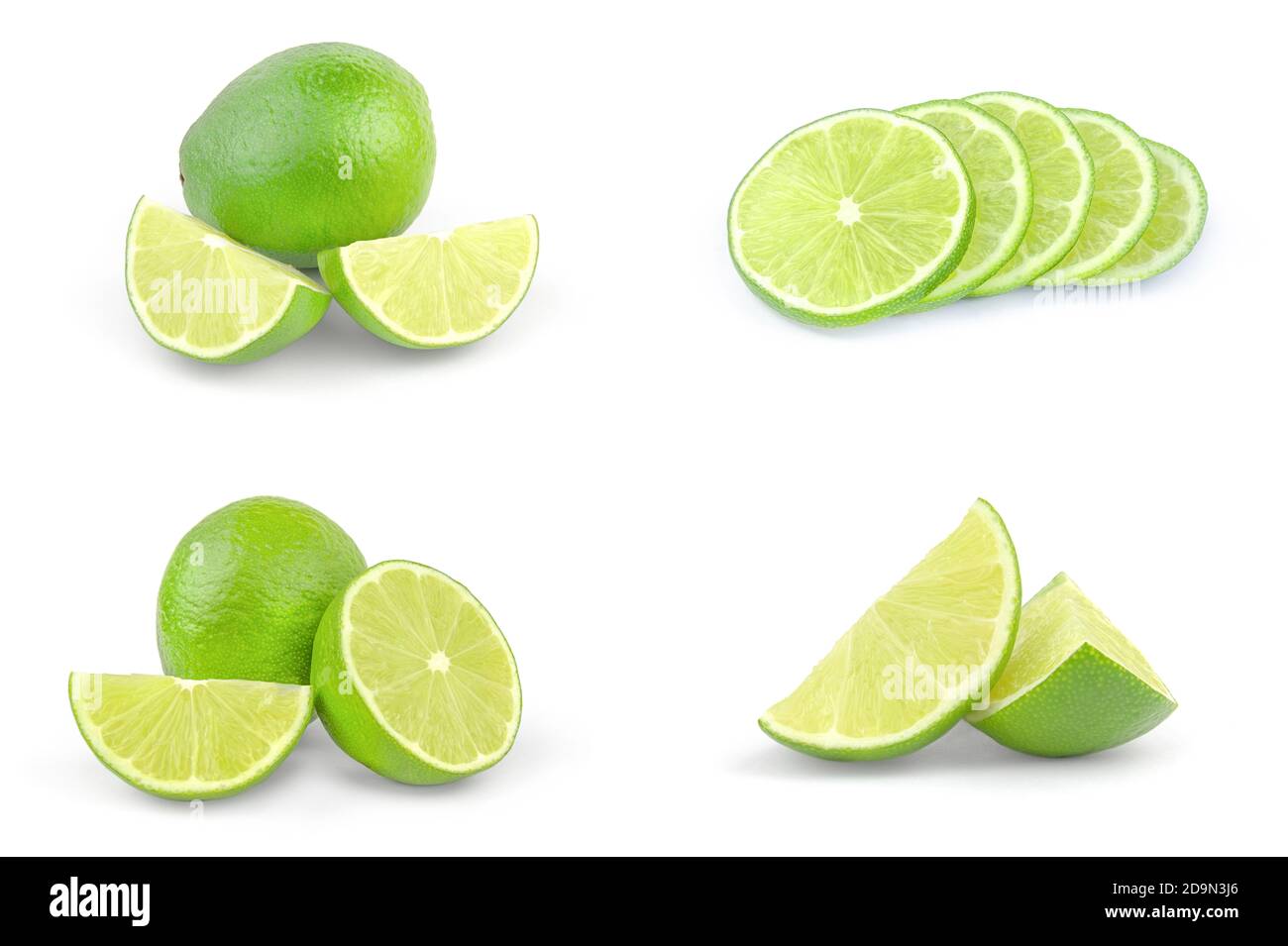 Set of limes isolated on white Stock Photo - Alamy
