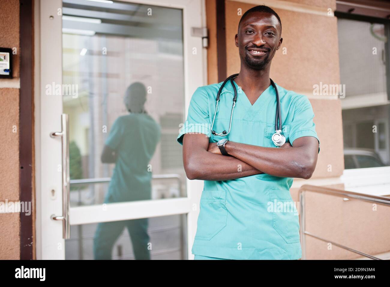 African male paramedic doctor with stethoscope Stock Photo - Alamy