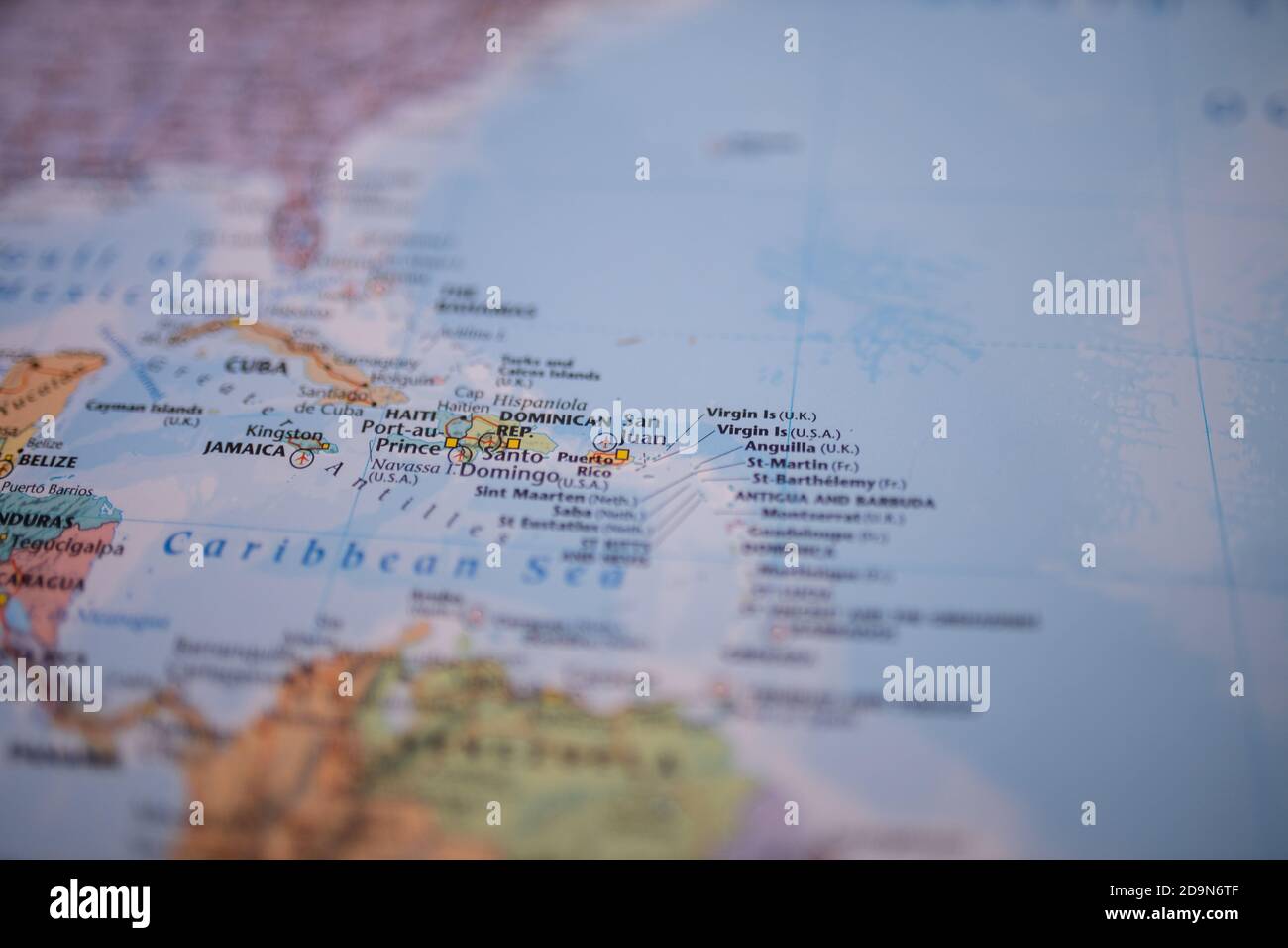 The Dominican Republic on a colorful and blurry map of the Lucayan ...