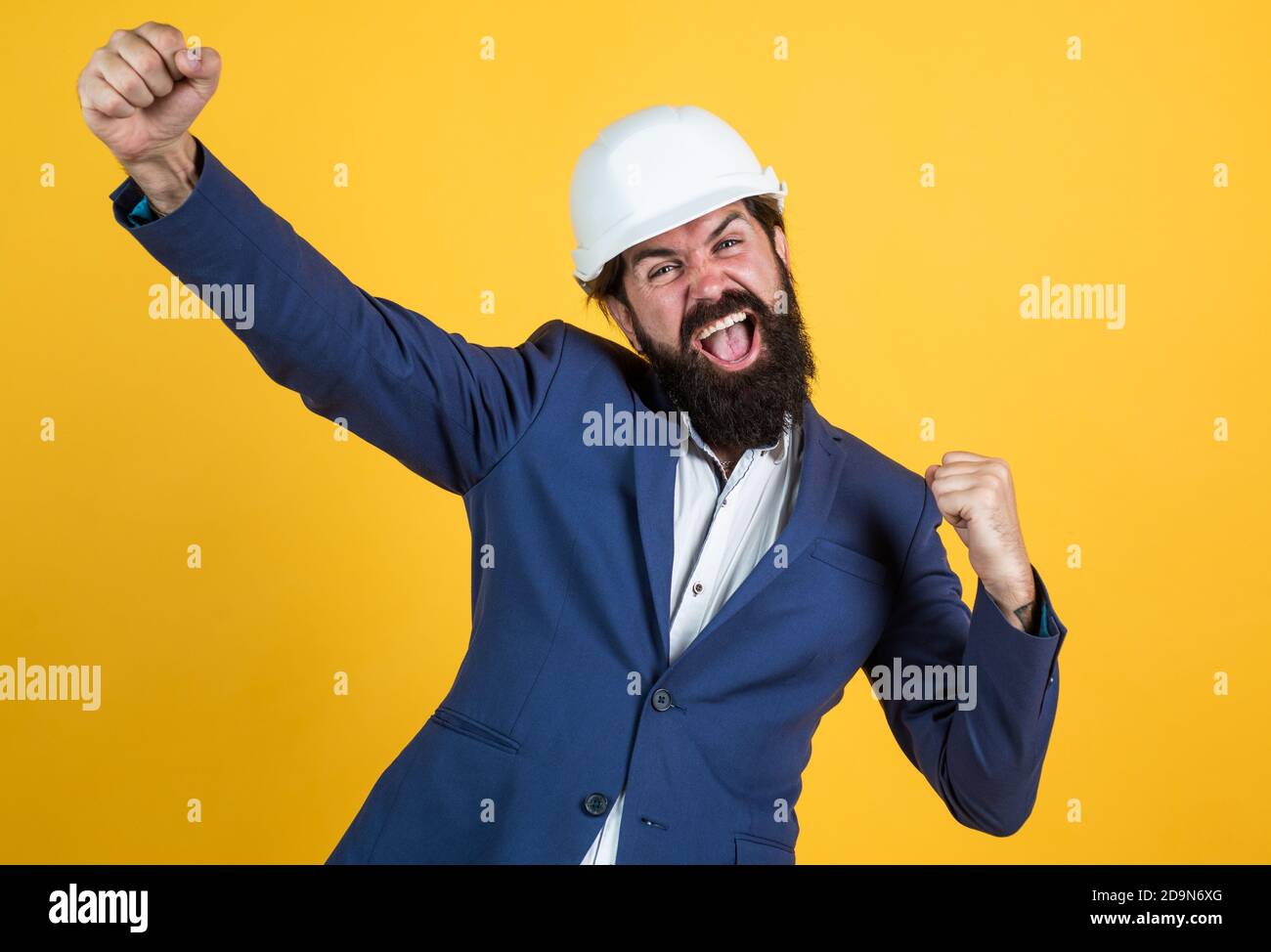 concept of engineering. architecture and building. male builder wearing ...