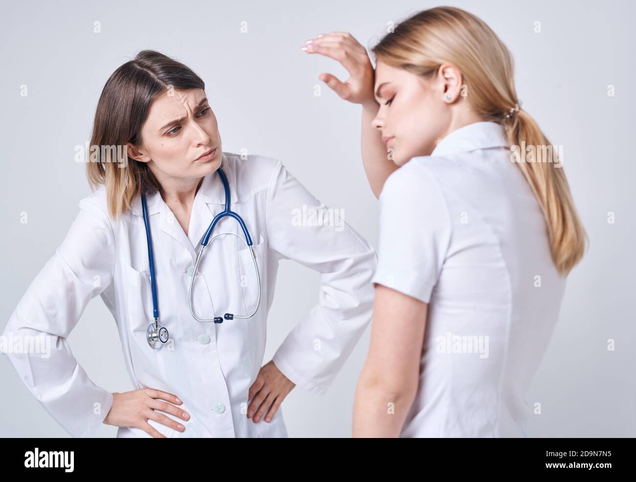 The patient came to the doctor with a stethoscope model health problems ...