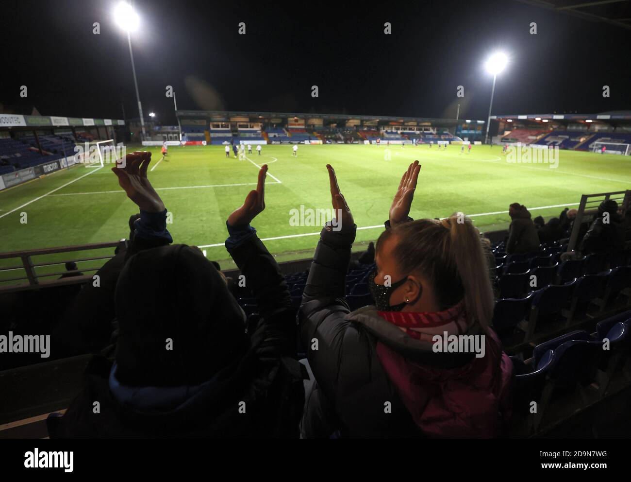Fans in the stands show their support during the Scottish Premiership ...