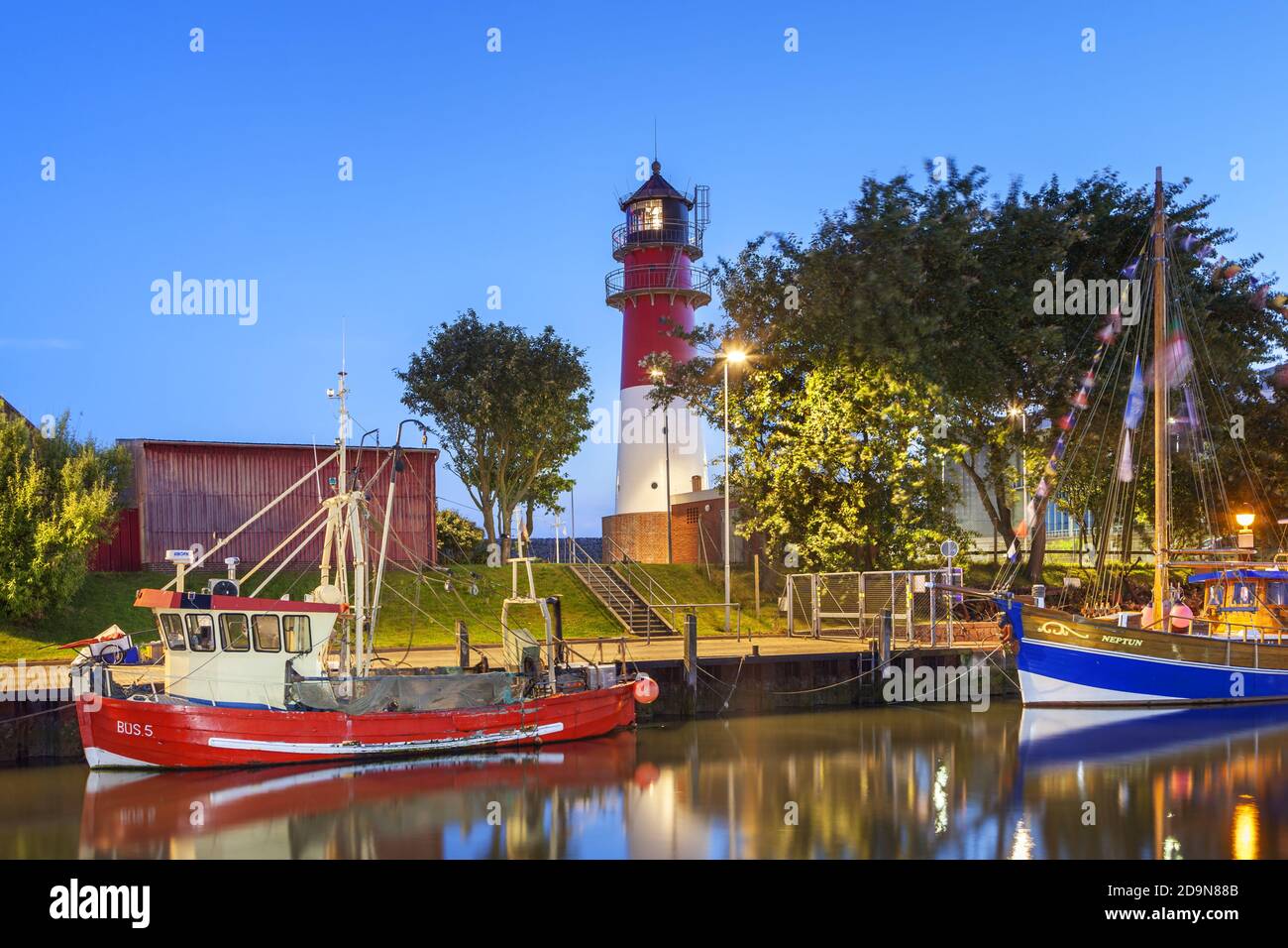 Lighthouse at the harbor in busum hi-res stock photography and images ...