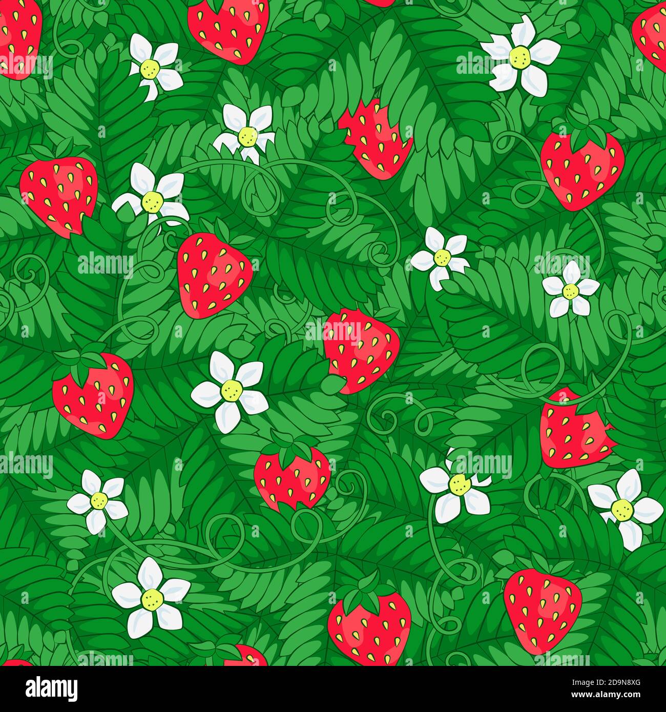 Strawberry hand drawn seamless pattern Stock Vector Image & Art - Alamy