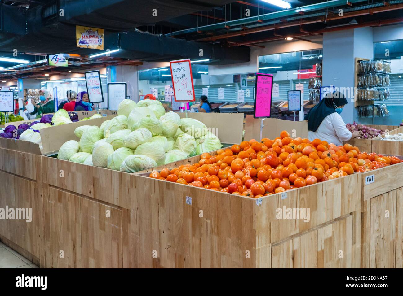 Grocery boxes in the grocery store close up Stock Photo - Alamy