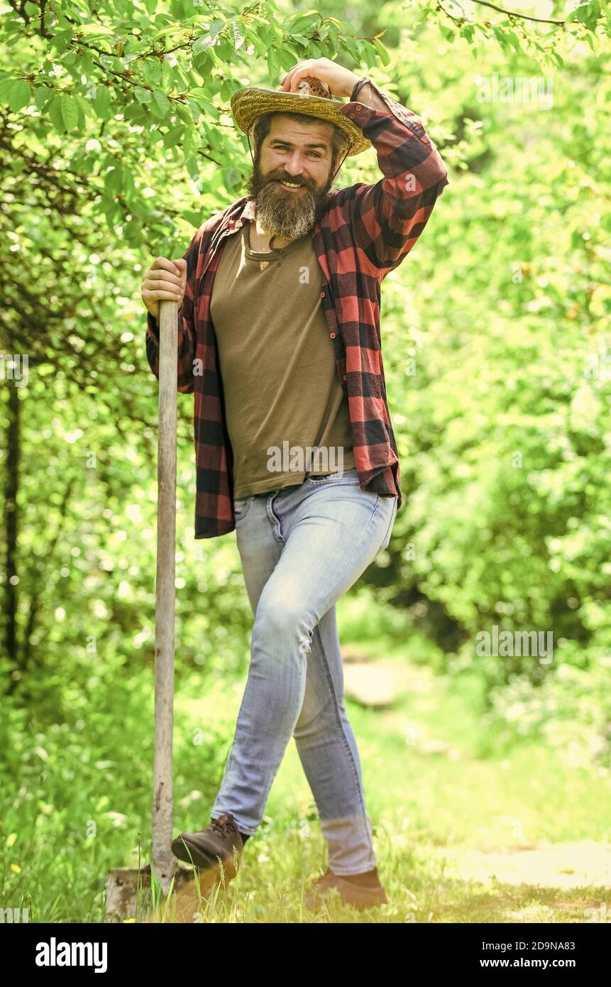 Man loosens ground in beds hi-res stock photography and images - Alamy