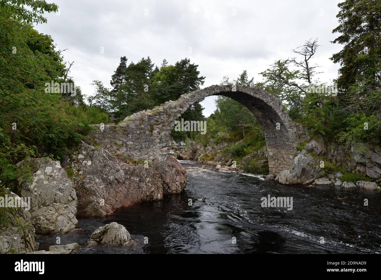 Old Packhorse Bridge, Carrbridge, Scottish Highlands Stock Photo - Alamy