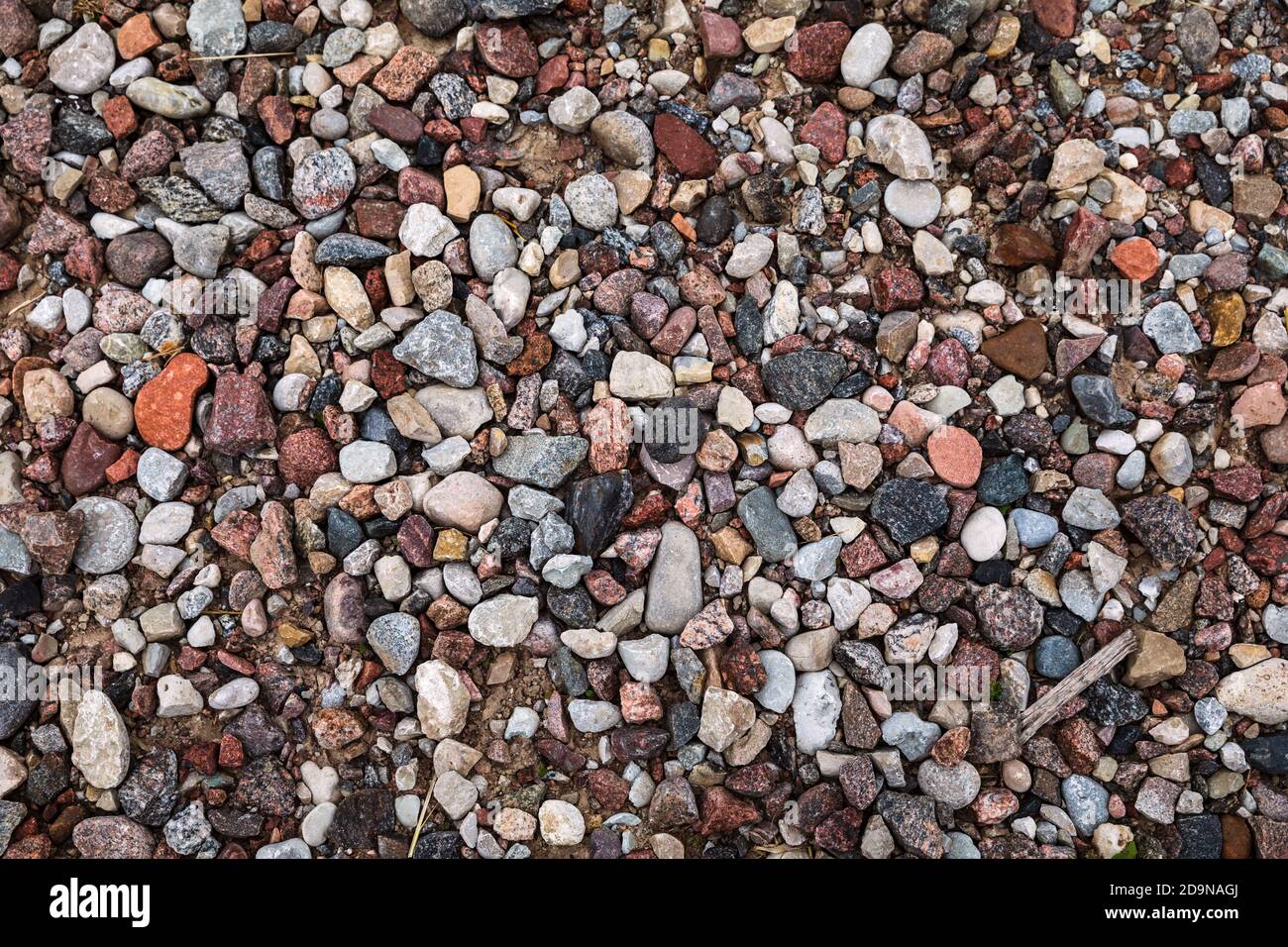 Different colored rocks and pebbles on a beach. Various colors and ...