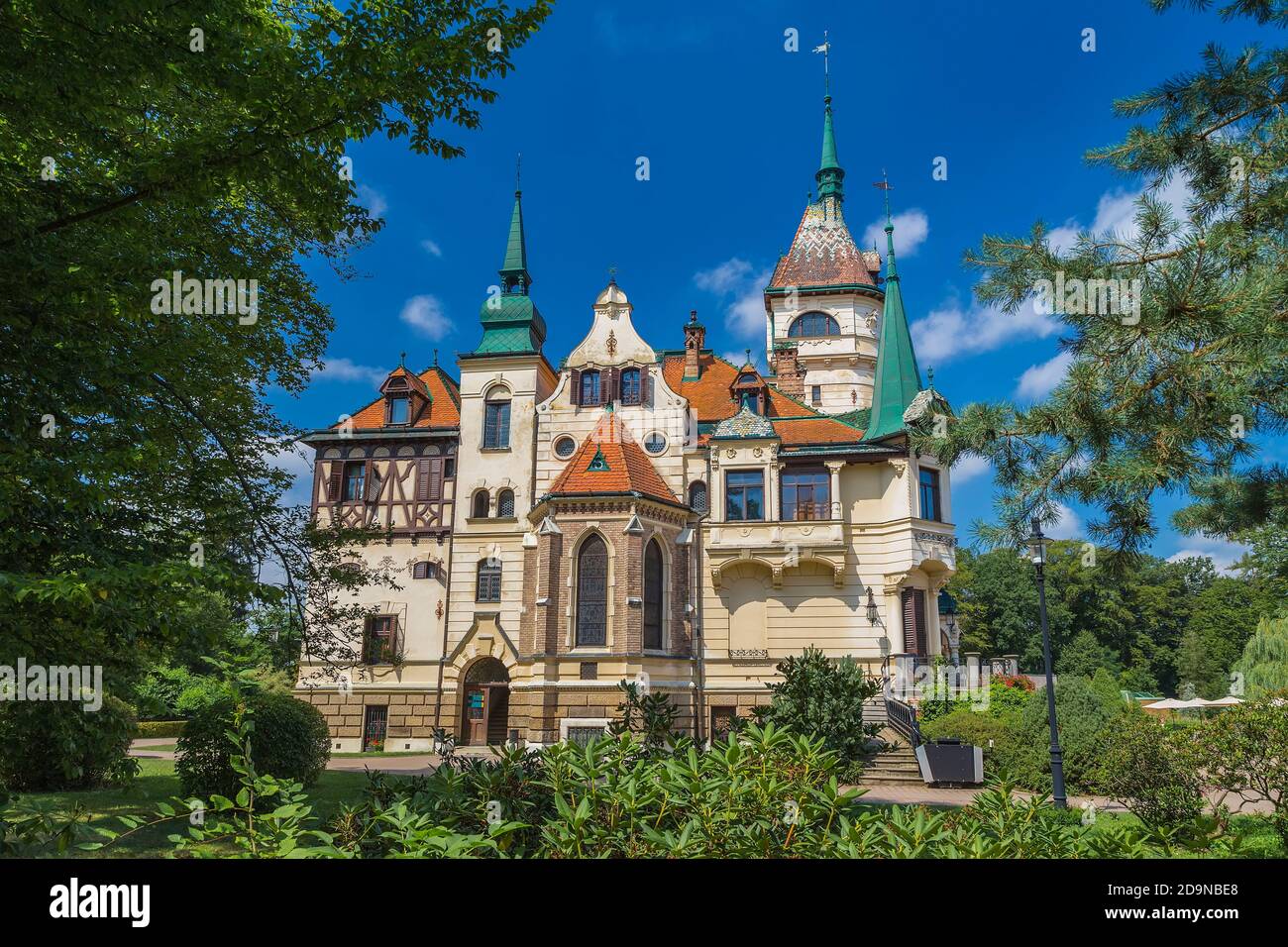 ZLIN, CZECH REPUBLIC - AUGUST 14, 2017: Lesna Castle is one of the ...
