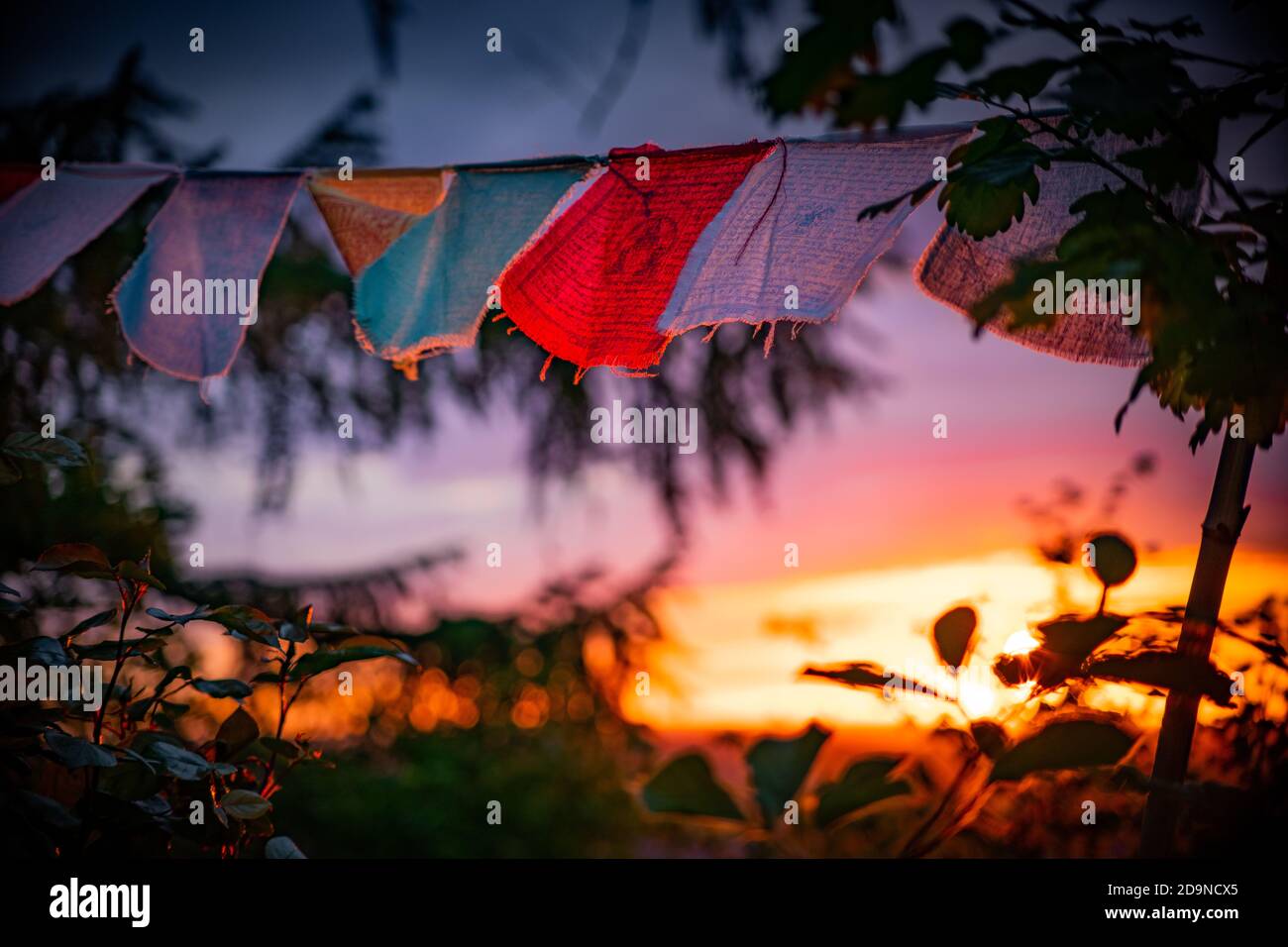 Nepalese Prayer Flags Waving During Sunset And Blue Sky Stock Photo Alamy nepalese-prayer-flags-waving-during-sunset-and-blue-sky-stock-photo-alamy