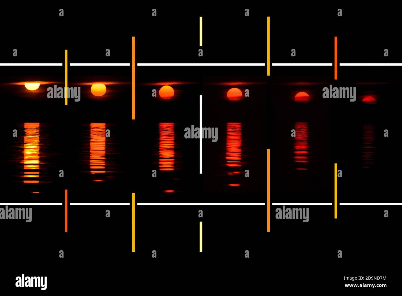 Sunset sequence staff Stock Photo - Alamy