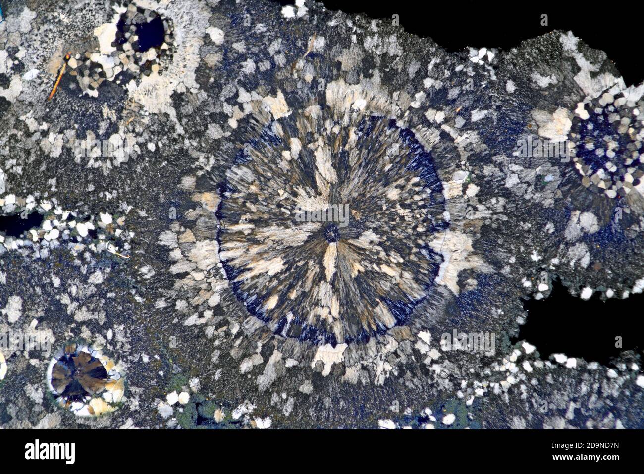 Spherulitic pitchstone, slide section, Arran, Scotland, UK Stock Photo ...