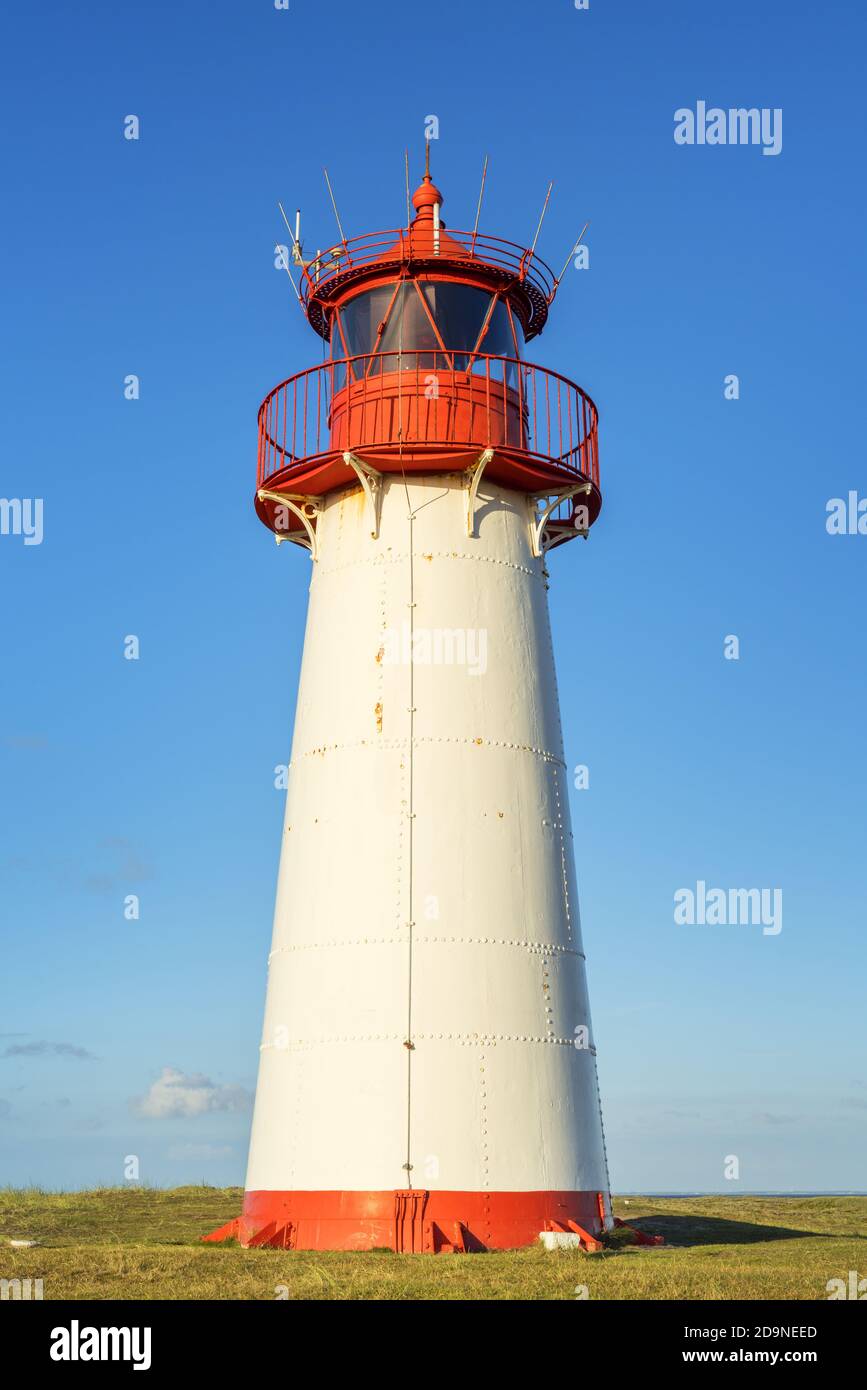 List West lighthouse at the Ellenbogen, Sylt Island, North Frisia ...