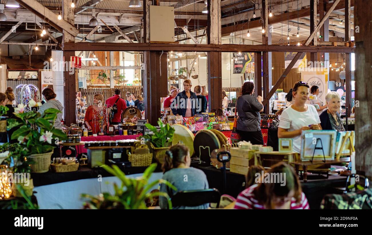 Mackay, Queensland, Australia - 12th July 2019: Indoor twilight markets ...
