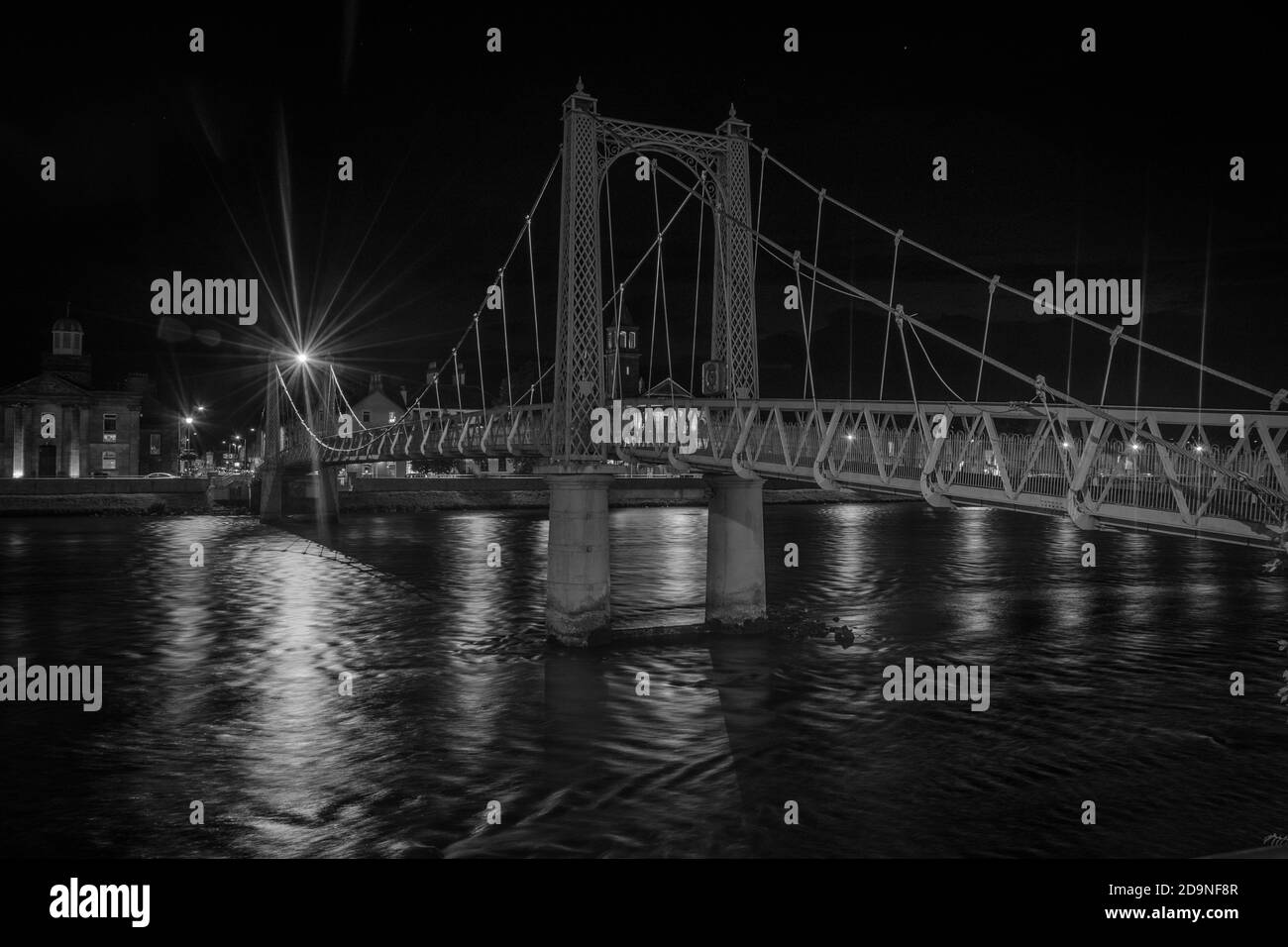 Bridge crossing the river Ness in the city of Inverness, Scotland ...