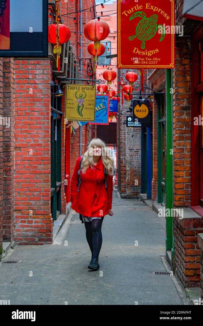 British columbia canada chinatown victoria red lanterns hi-res stock ...