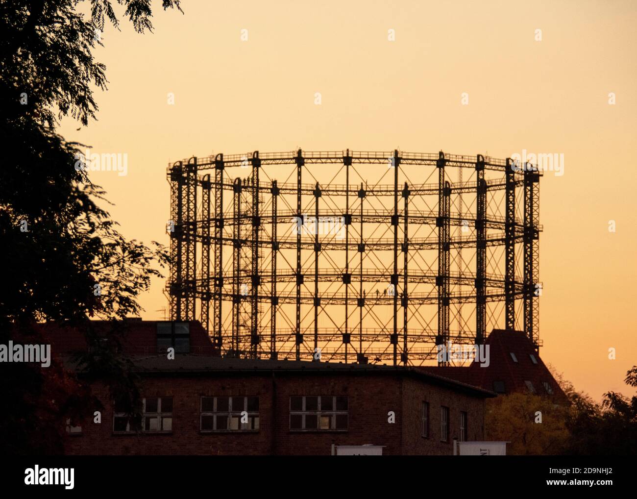 Gasometer gas building landscape in Schoneberg Berlin Stock Photo - Alamy