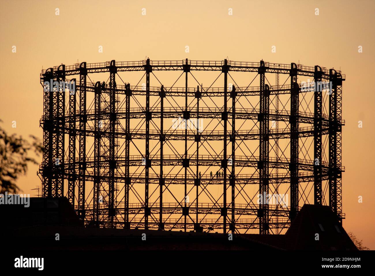 Gasometer gas building landscape in Schoneberg Berlin Stock Photo - Alamy