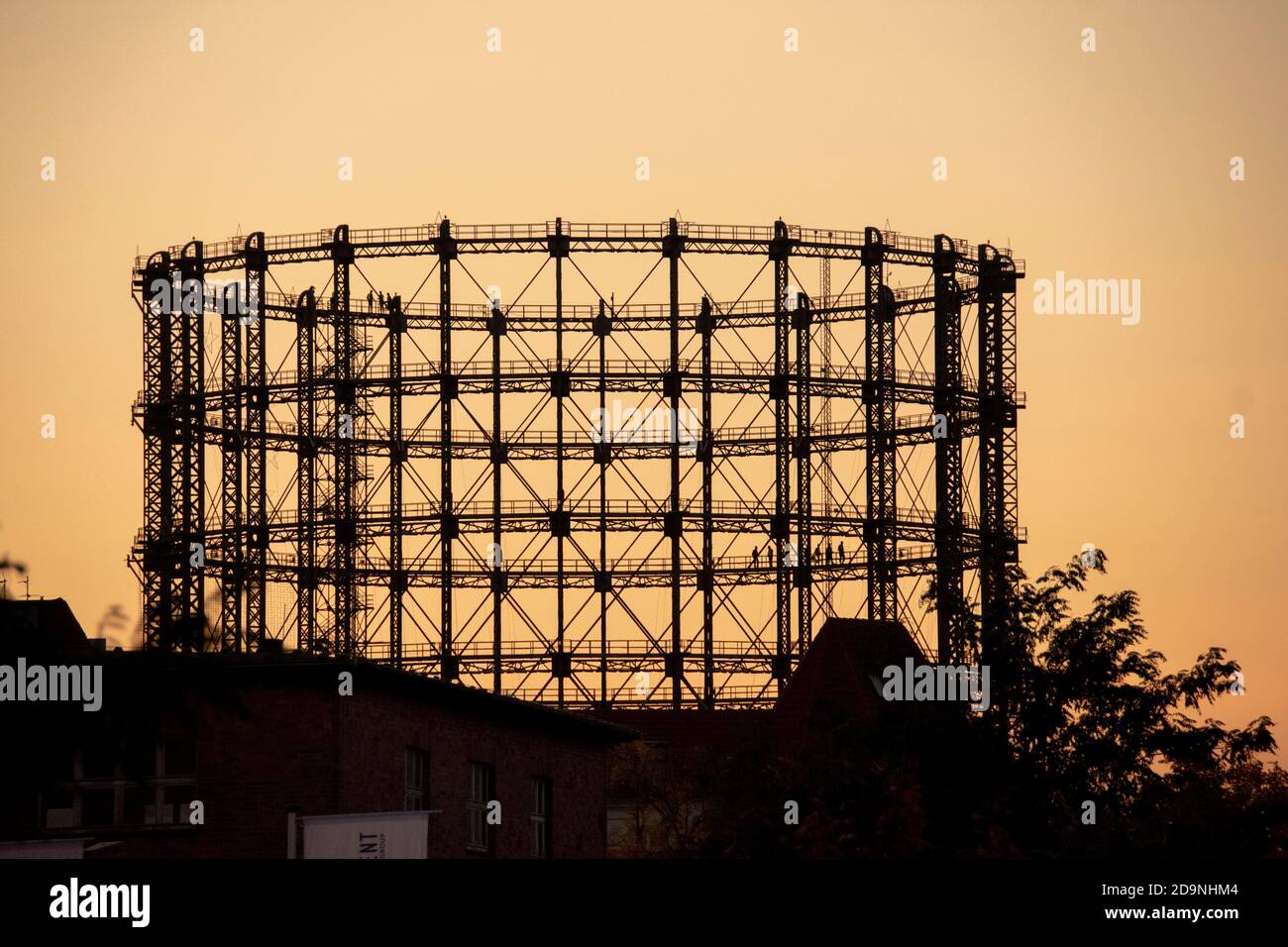 Gasometer gas building landscape in Schoneberg Berlin Stock Photo - Alamy