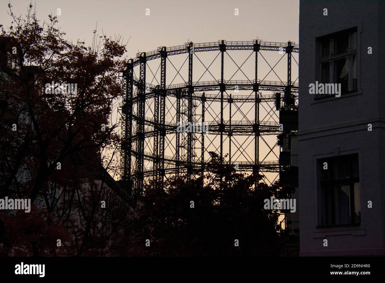 Gasometer gas building landscape in Schoneberg Berlin Stock Photo - Alamy