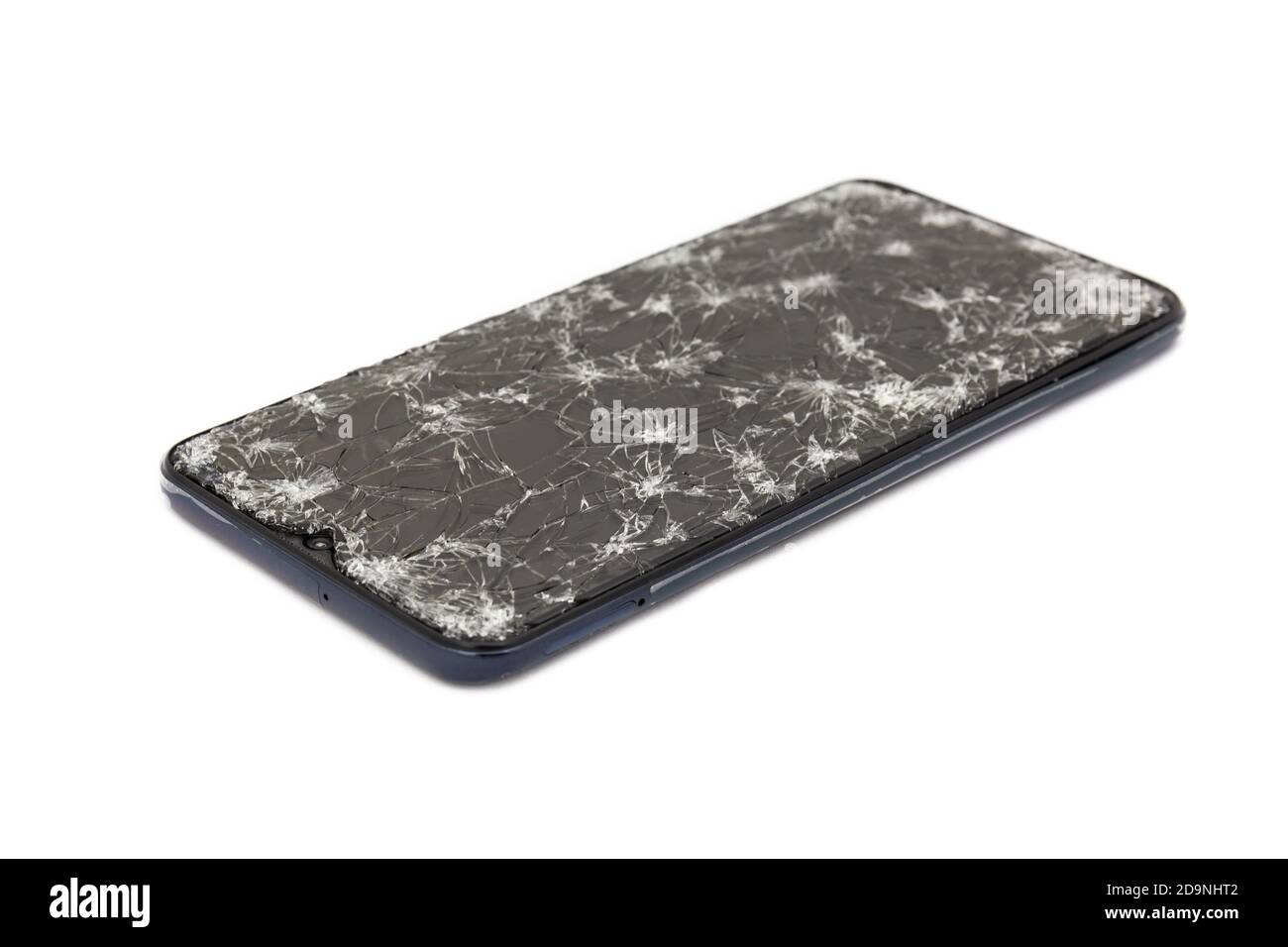 Closeup of Modern mobile smart phone with broken, cracked screen ...