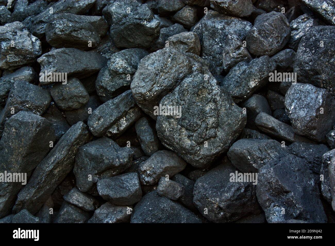 Pile of coal from mine deposit of black mineral stones, good for ...