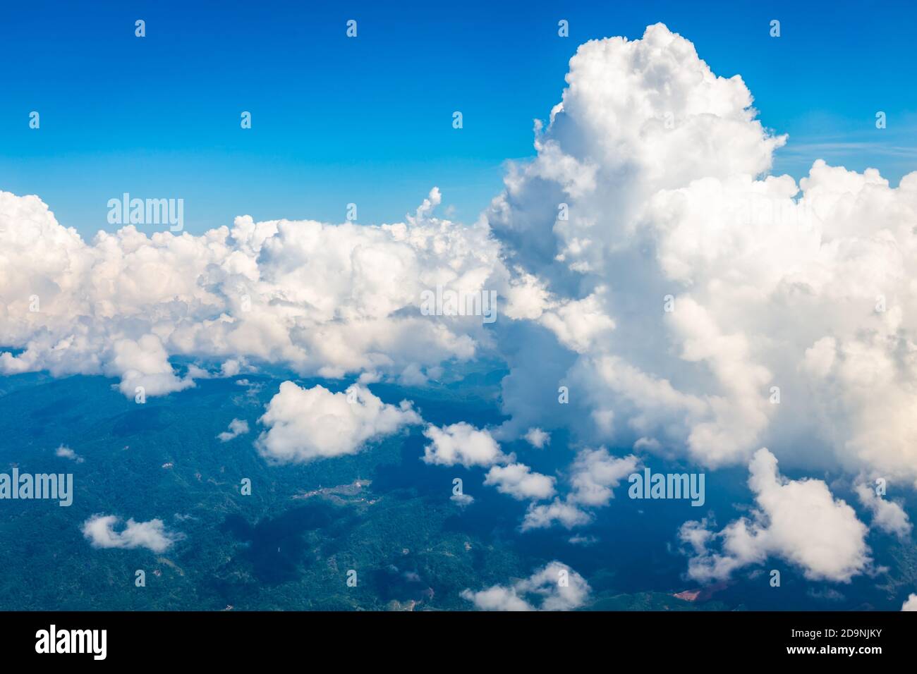 Sky and clouds, view from airplane. Nature background Stock Photo - Alamy