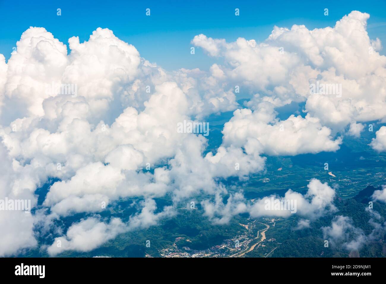 Sky and clouds, view from airplane. Nature background Stock Photo - Alamy