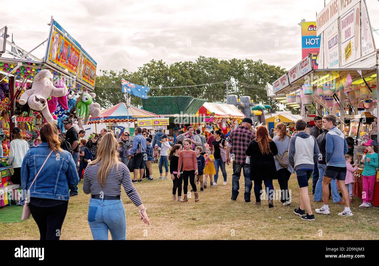 SARINA, QUEENSLAND, AUSTRALIA - AUGUST 2019: Crowd of people enjoying ...