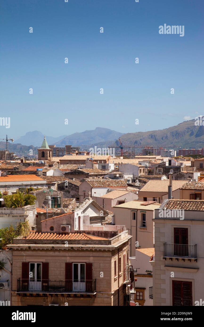 Roofs houses, Palermo, Sicily, capital, big city, Italy Stock Photo - Alamy