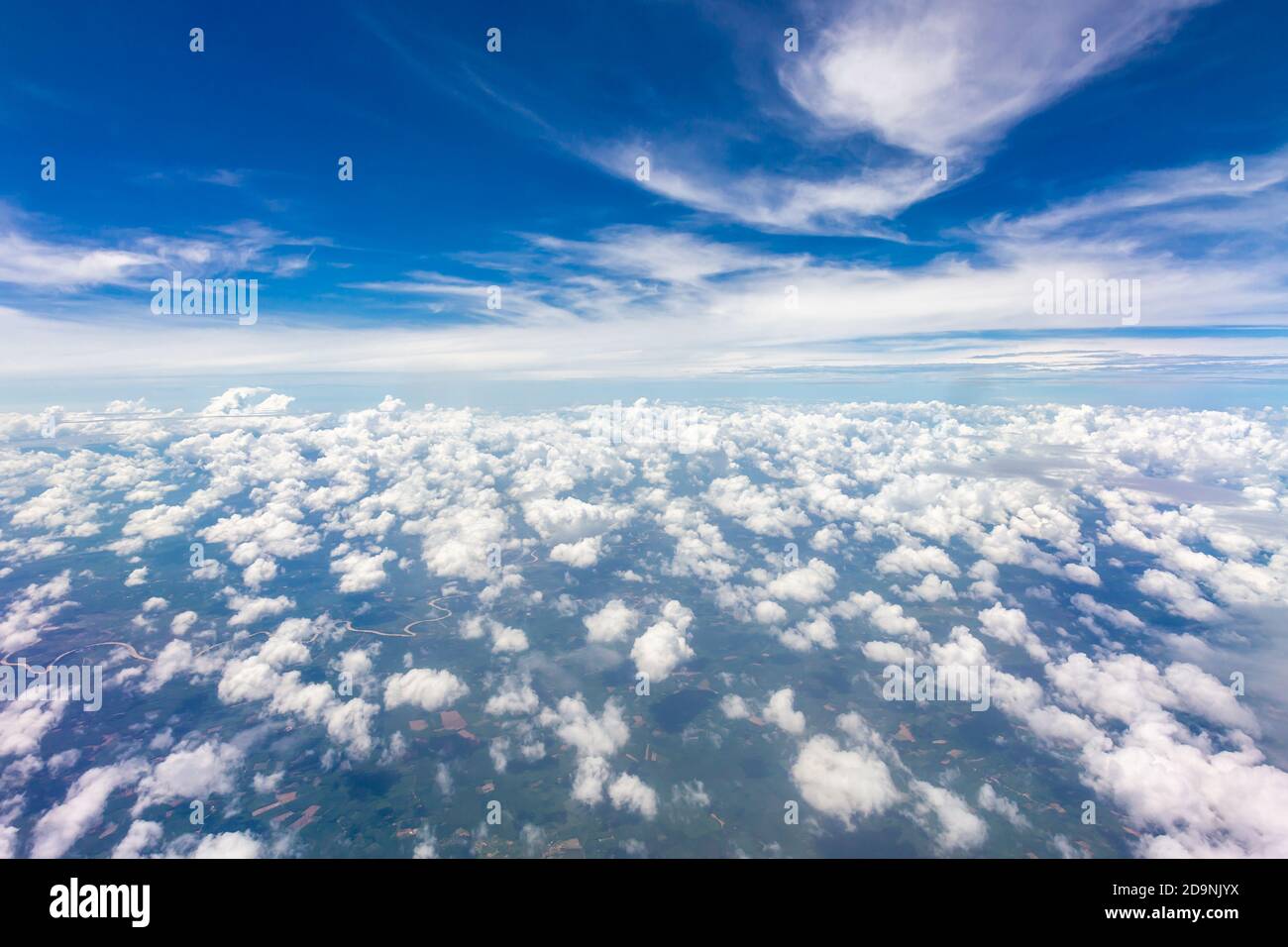 Sky and clouds, view from airplane. Nature background Stock Photo - Alamy