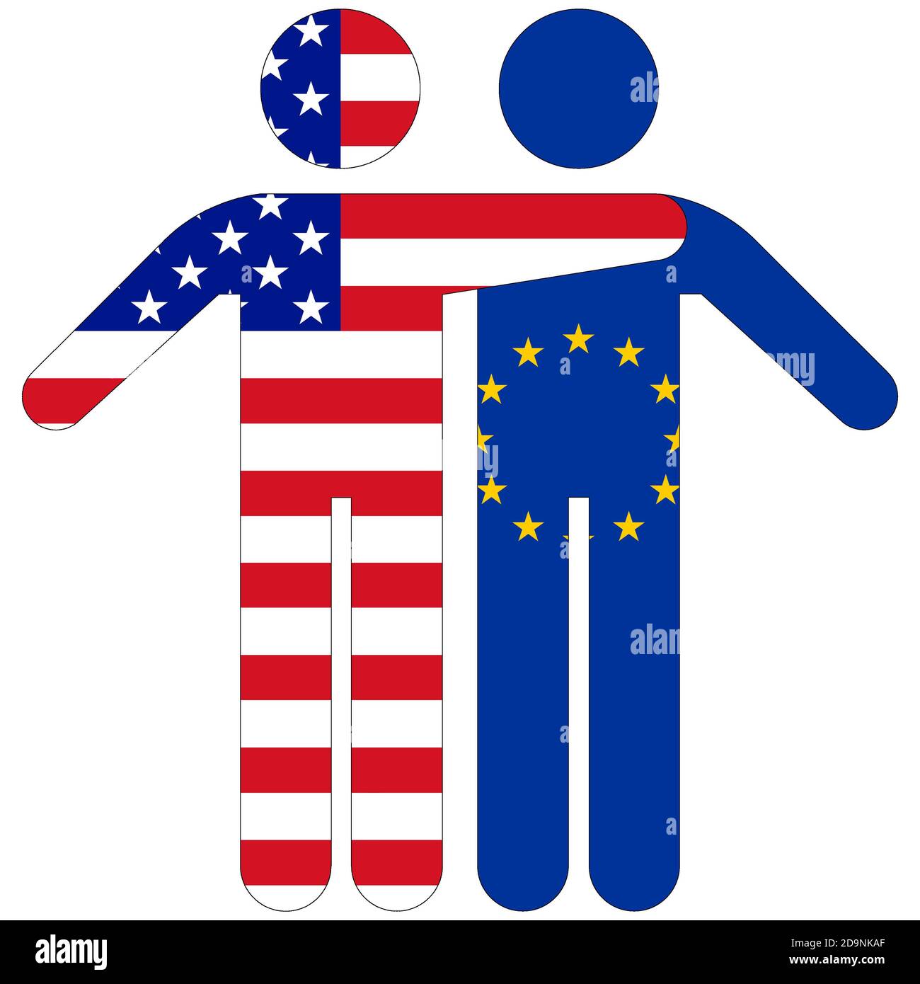 USA - EU / friendship concept on white background Stock Photo - Alamy