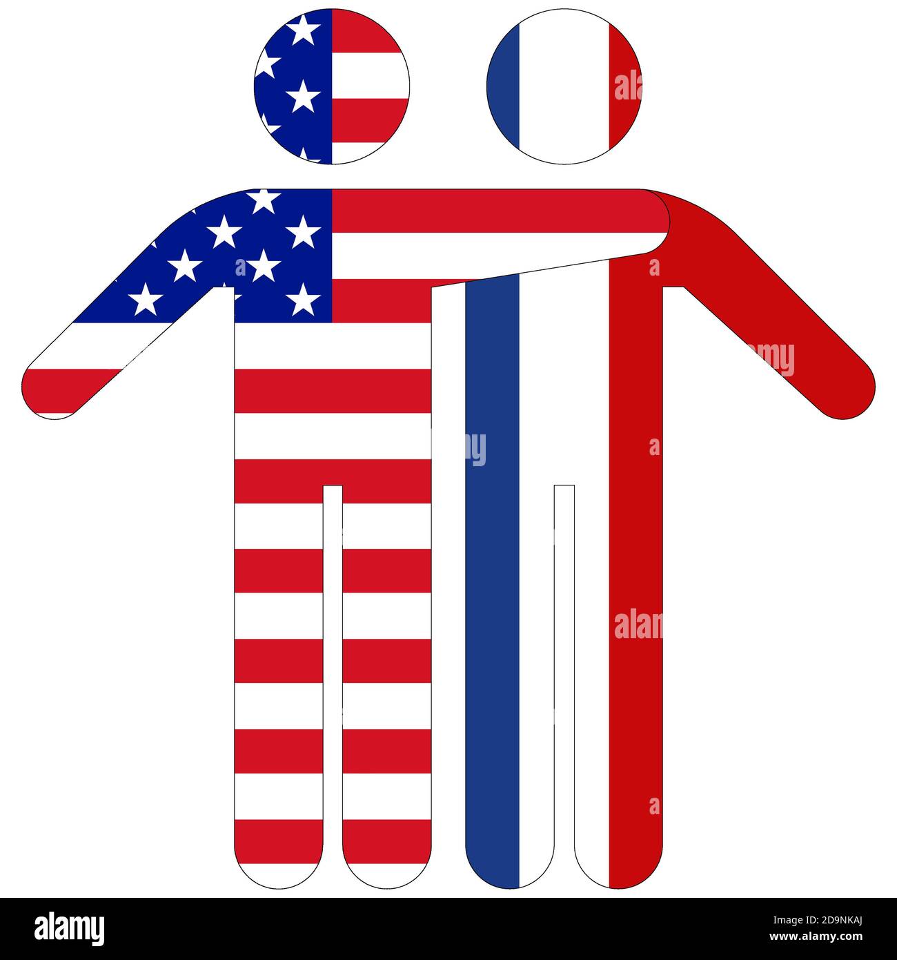 USA - France / friendship concept on white background Stock Photo - Alamy