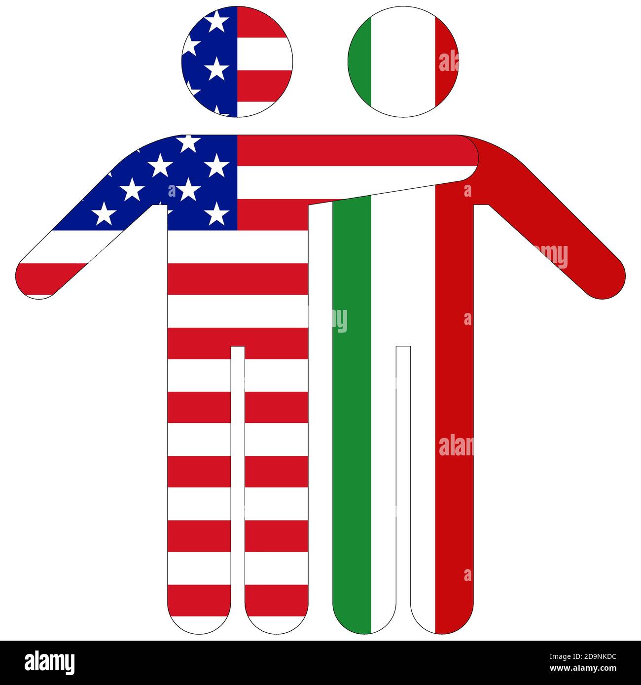 USA - Italy / friendship concept on white background Stock Photo - Alamy
