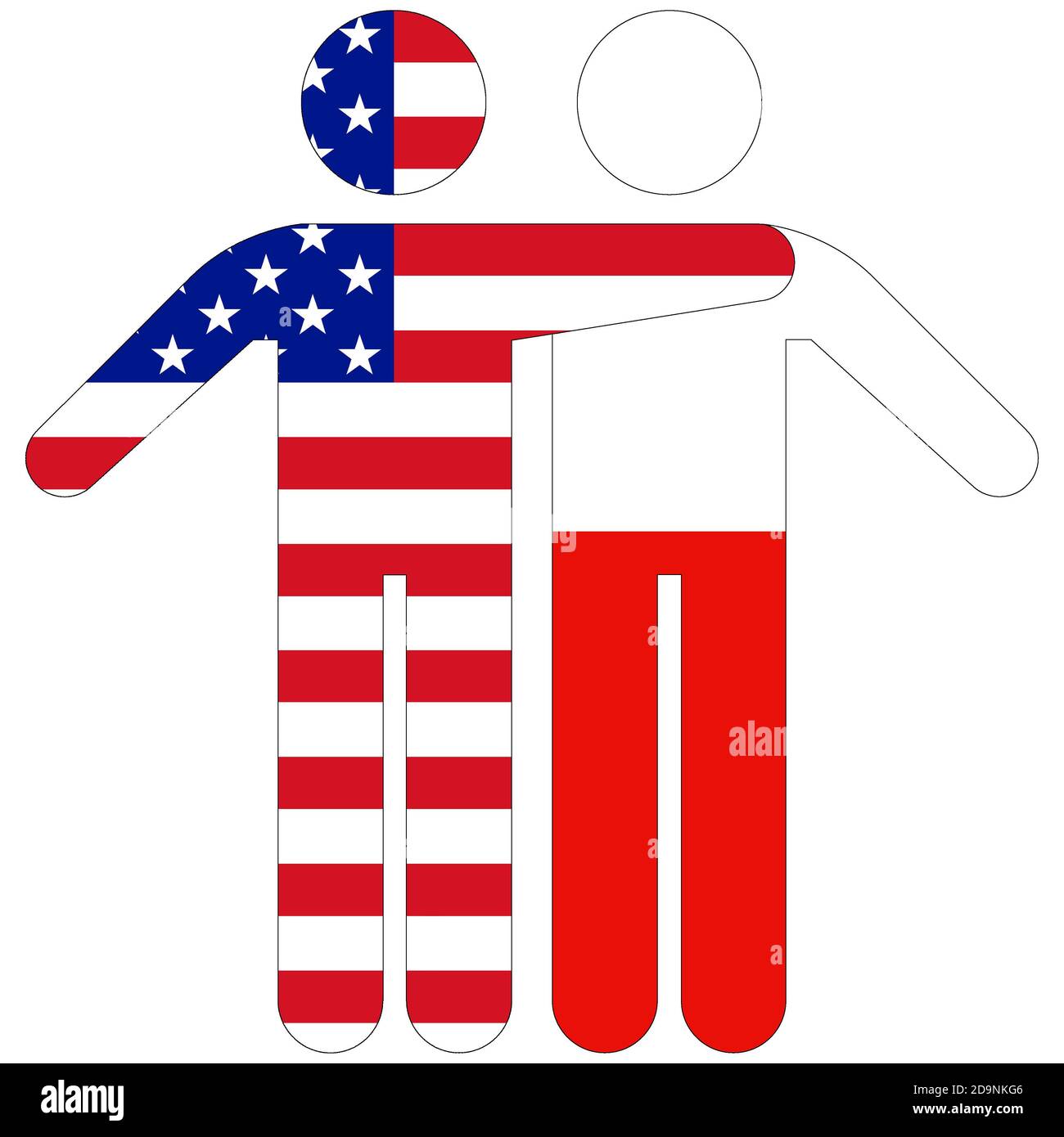 USA - Poland / friendship concept on white background Stock Photo - Alamy
