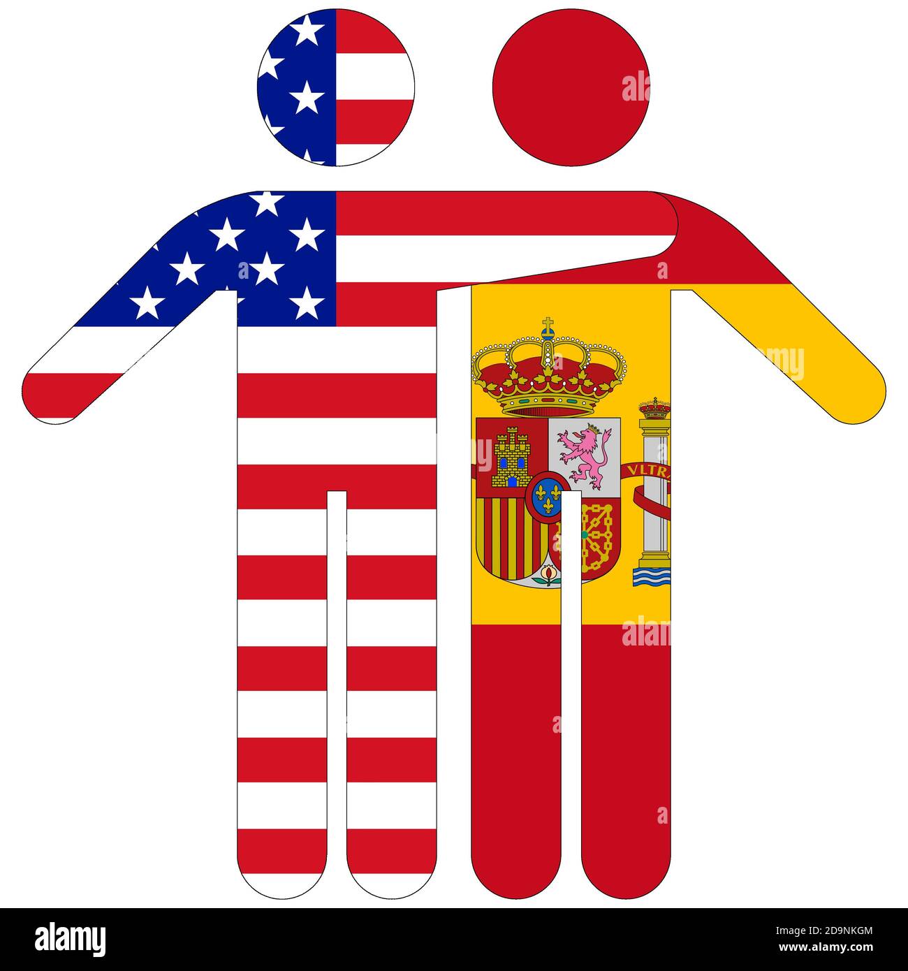USA - Spain / friendship concept on white background Stock Photo - Alamy