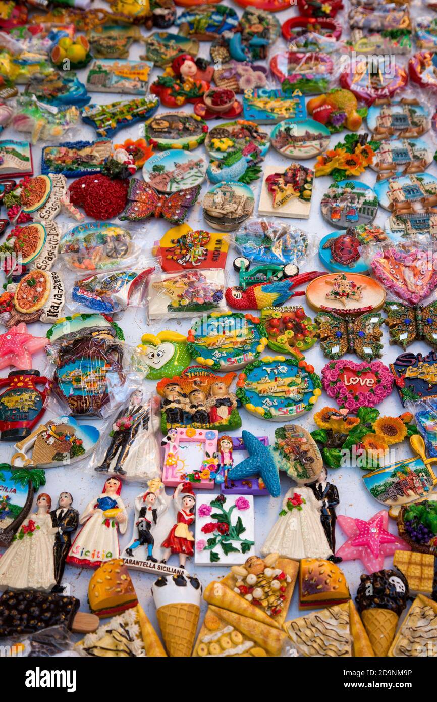 Souvenir, kitsch, display, Palermo, Sicily, capital, Italy Stock Photo ...