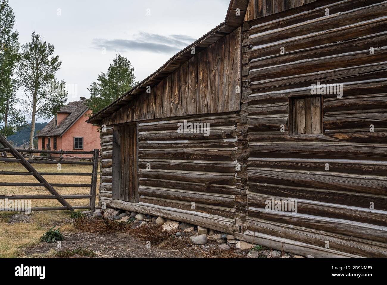 The old barn and the "Pink House" on the John Moulton homestead on ...