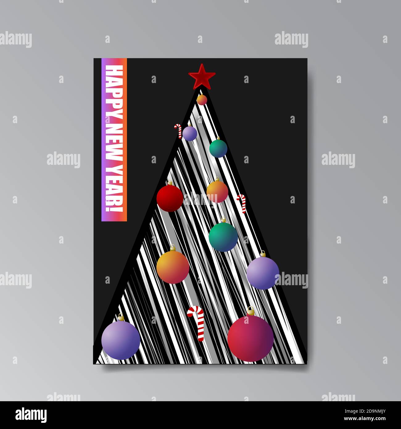 Christmas and Happy New Year astract poster, with shiny sparkle. Winter ...