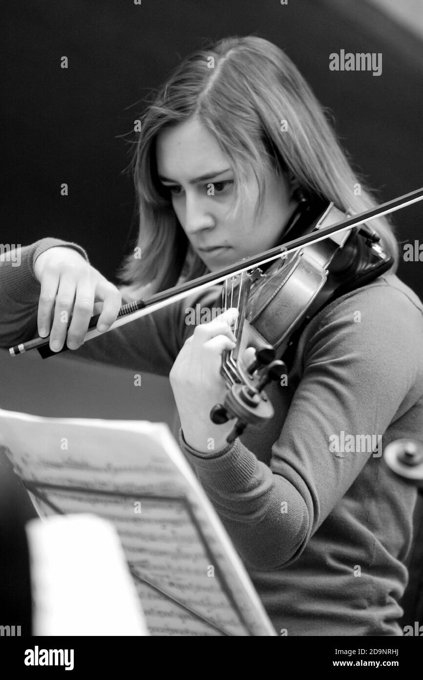 Female orchestra conductor Black and White Stock Photos & Images - Alamy